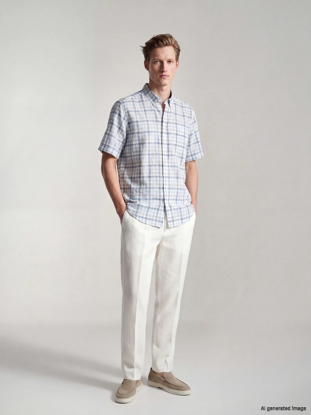 LCWAIKIKI Classic Regular Fit Karirana Poplin Muška Košulja