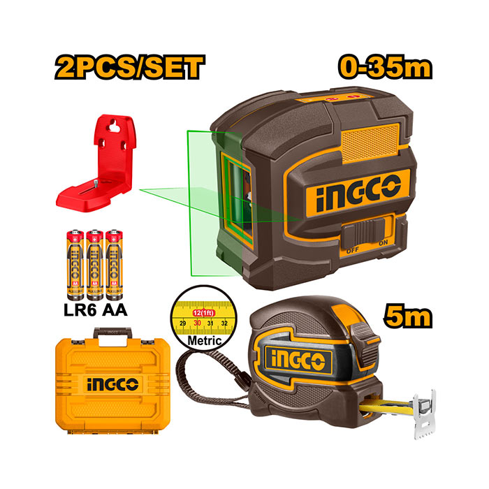 Ingco Merni Set (Samonivel Laser 0-35M + METAR 5M) HLL680081-1 49026