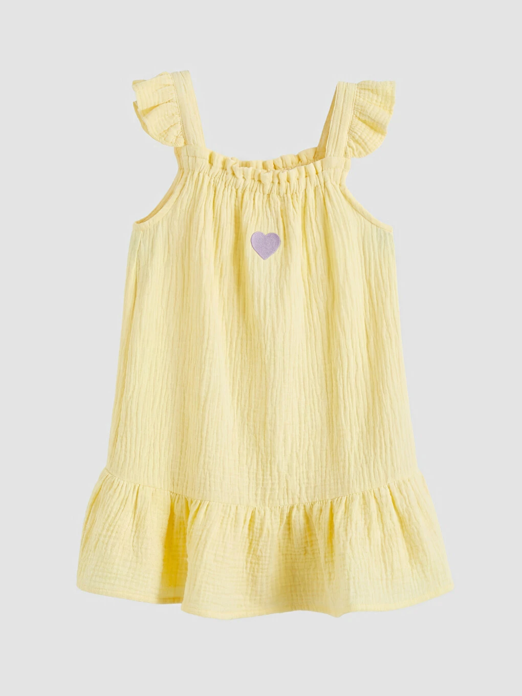 LCW Kids Muslin Haljina Za Devojčice Sa Kvadratnom Kragnom I Vezom