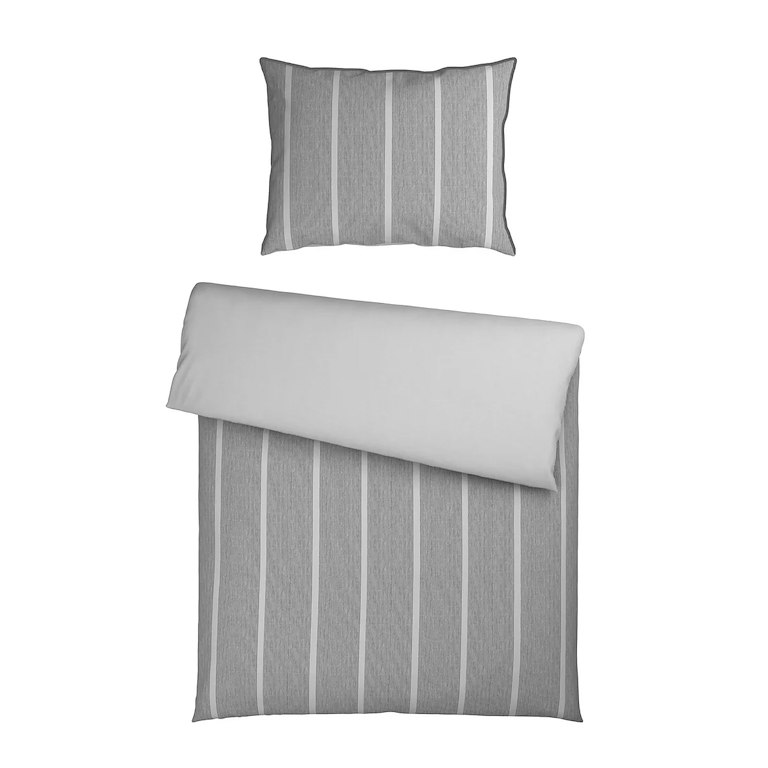 Bio:Vio POSTELJINA SA DVA LICA WALLE STRIPE 140/200 cm renforcé tkanina siva, srebrna