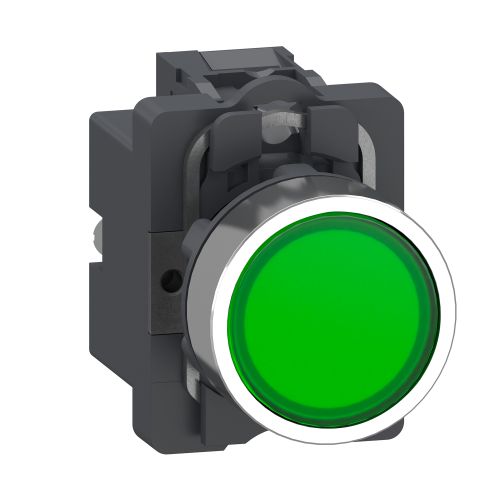 SE Kompletno osvetljeno taster dugme Easy Harmony XA2 plastična glava 22mm zelena 1NO AC/DC 24V povratna opruga