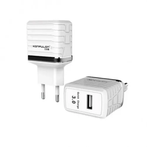 KUĆNI PUNJAČ KONFULON C32Q FAST 18W USB-A + KABAL USB-C