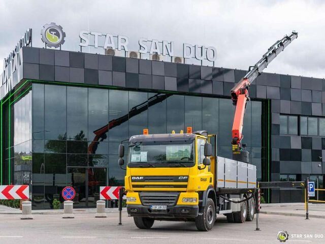 DAF CF85.410 6x4 PALFINGER PK 34002 SH Crane Winch kamion s ravnom platformom