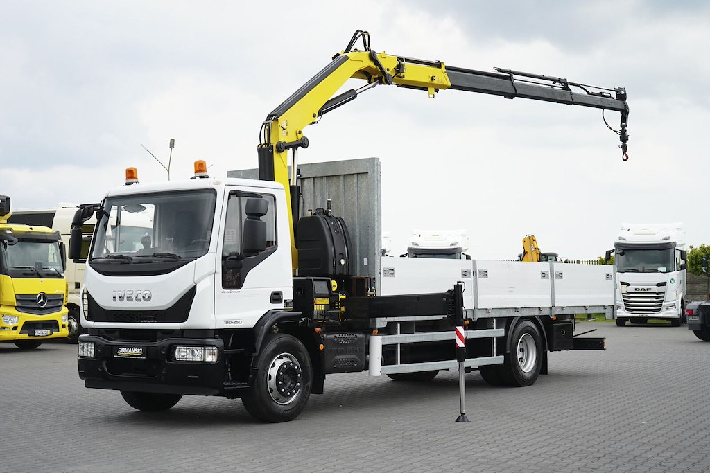 IVECO EUROCARGO / 180-250 / SKRZYNIOWY + HDS / HYVA HC - 153 / ROTATOR kamion s ravnom platformom