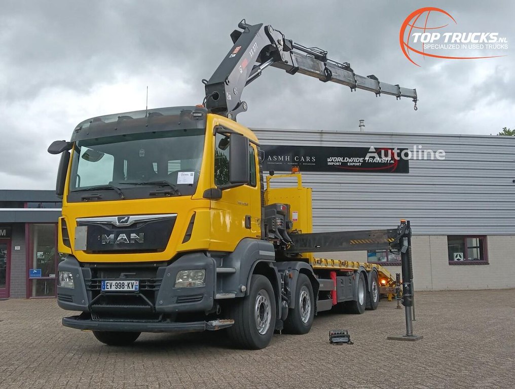 MAN TGS 35.500 8x2 - Hiab 37.7TM Crane, Machine transporter, Ramp tr kamion platforma