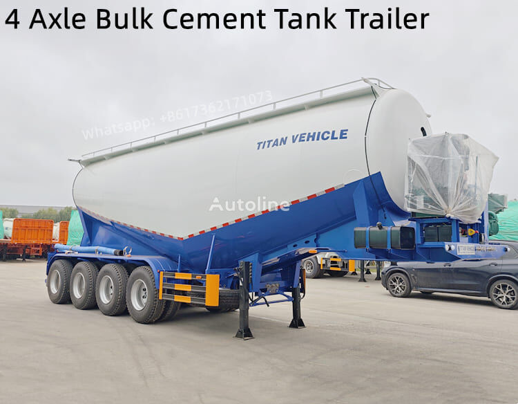 Nova Titan 4 Axle Bulk Cement Tank Trailer for Sale in Tanzania cisterna za prevoz cementa
