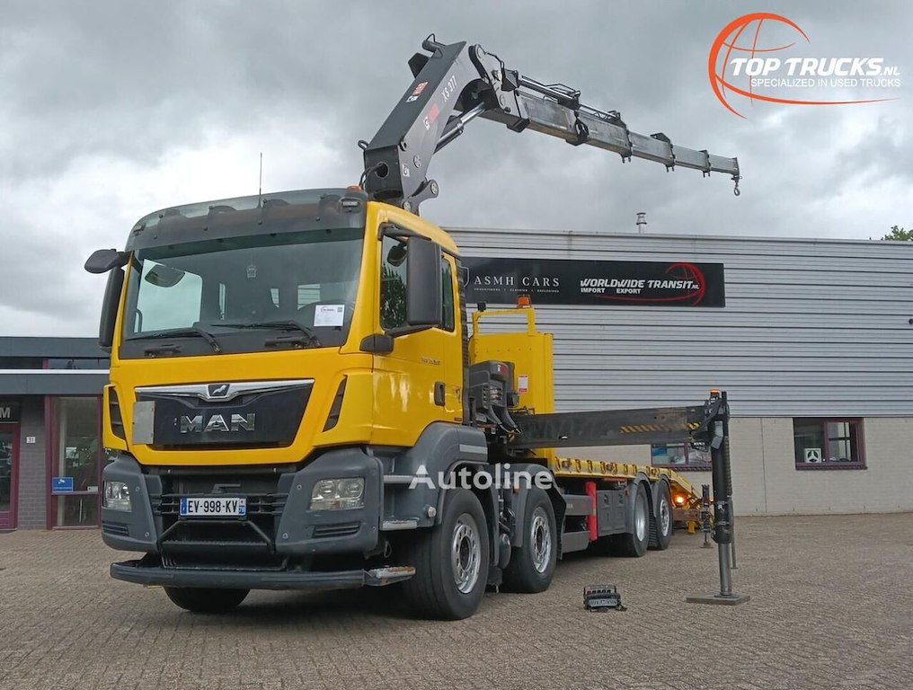 MAN TGS 35.500 8x2 - Hiab 37.7TM Crane, Machine transporter, Ramp tr šlep auto