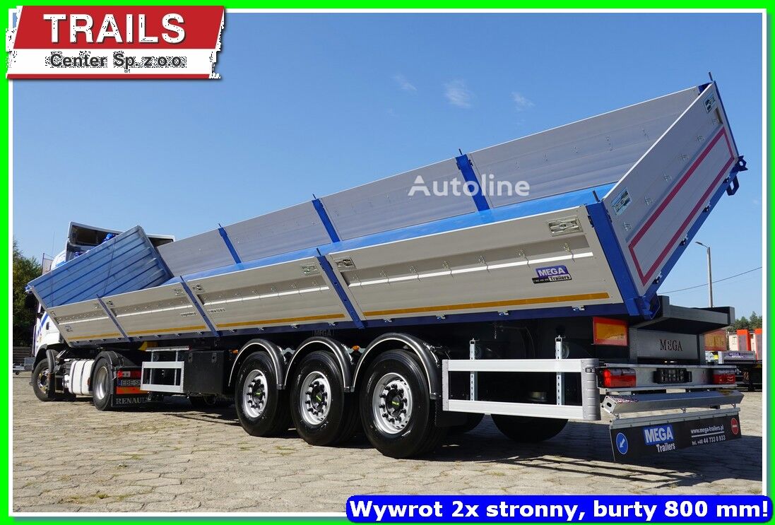 Nova Mega OPENING ALU SIDES 800 mm, dumpper + platform 12,60 m, READY !!! poluprikolica sa ravnom platformom