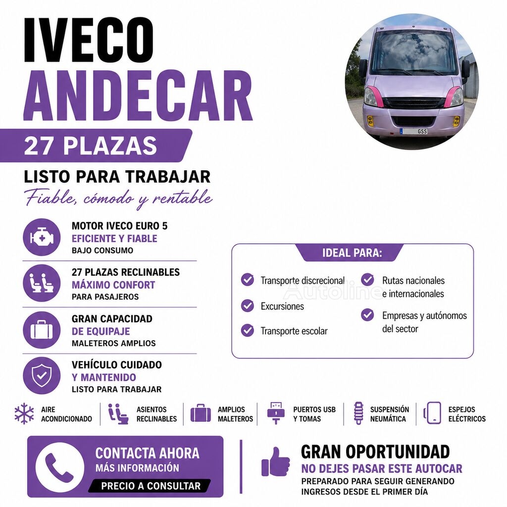 IVECO IVECO ANDECAR – 27 PLAZAS | EURO 5 autobus za razgledavanje grada