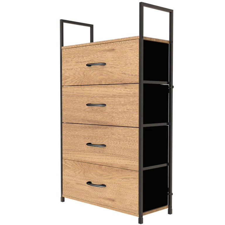 Komoda 9330 4fioke 58,6x23,5x100 natural/crna