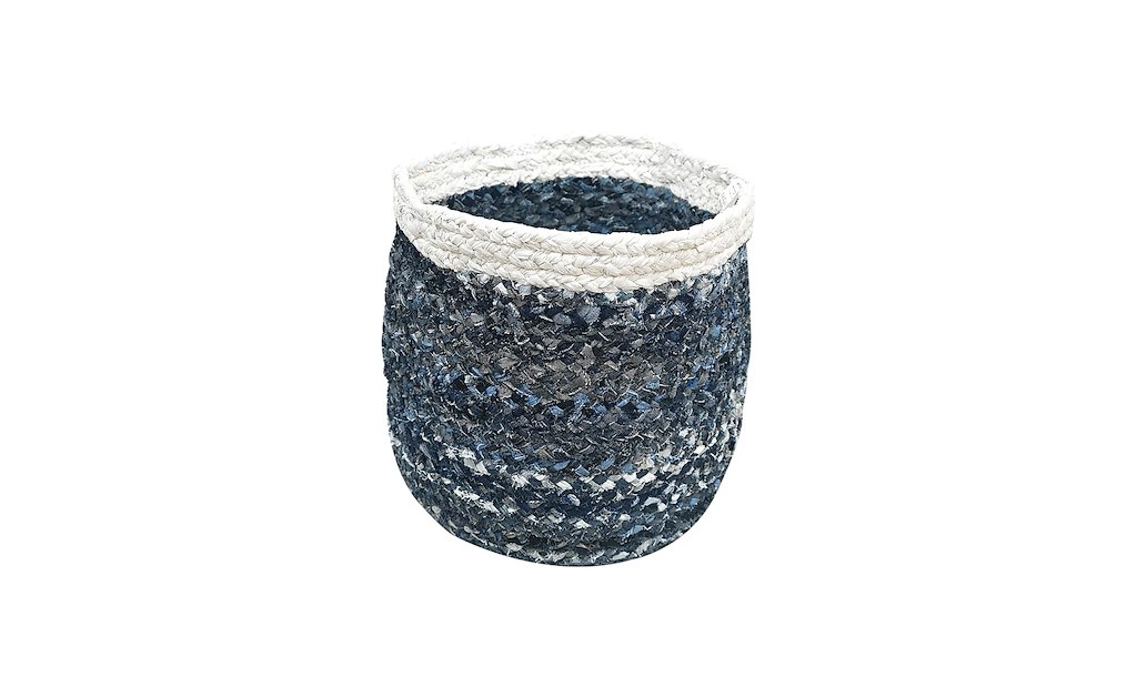Ukrasna košara Nicole 35x35x35cm denim/bijela