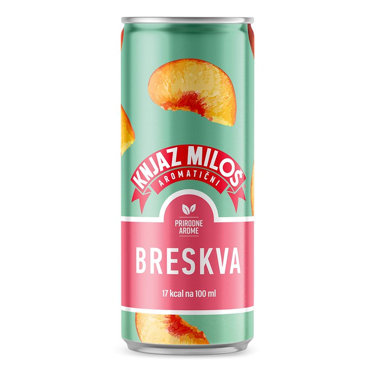 Knjaz miloš voda ar breskva 0,33l can knjaz miloš