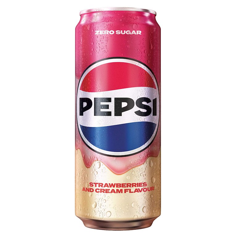 Sok pepsi strawberry cream zero sugar 0.33l can
