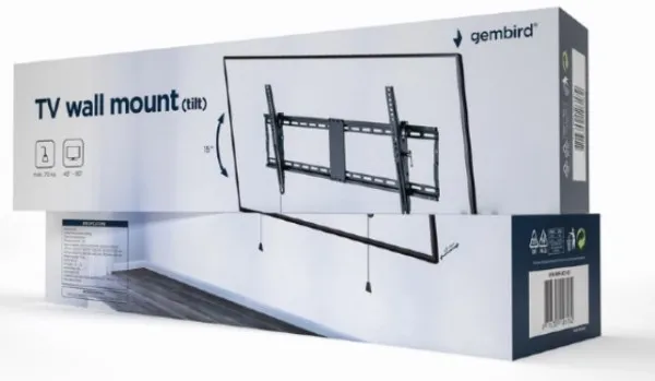 WM-90T-01 Gembird tilt VESA max 80x40cm 43-90 max.70kg