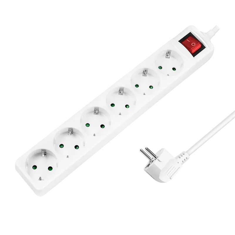 Logilink produžni kabl 6 mesta, prekidač, 1.5m, beli
