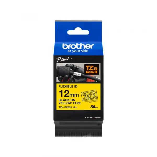 Brother TZe-FX631 crna na žuto 12mm Flexible ID