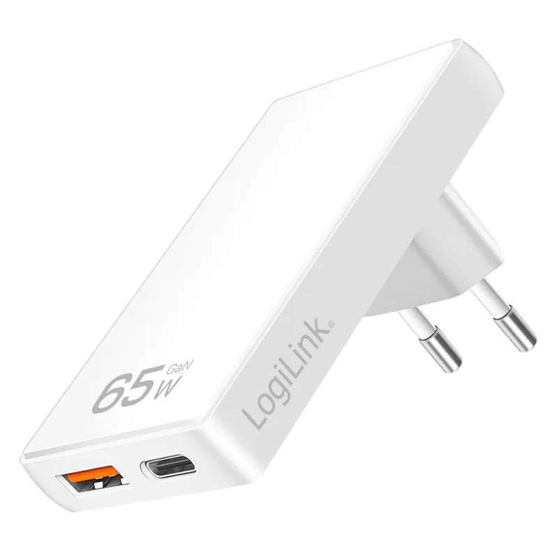 Punjač slim PD 65W, USB AF, USB CF type C, Logilink