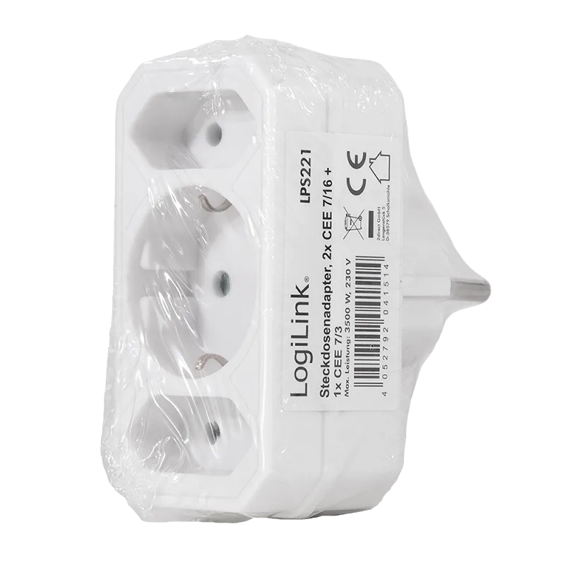 Logilink šuko adapter - lopov 2x CEE 7/16 + 1x CEE 7/3