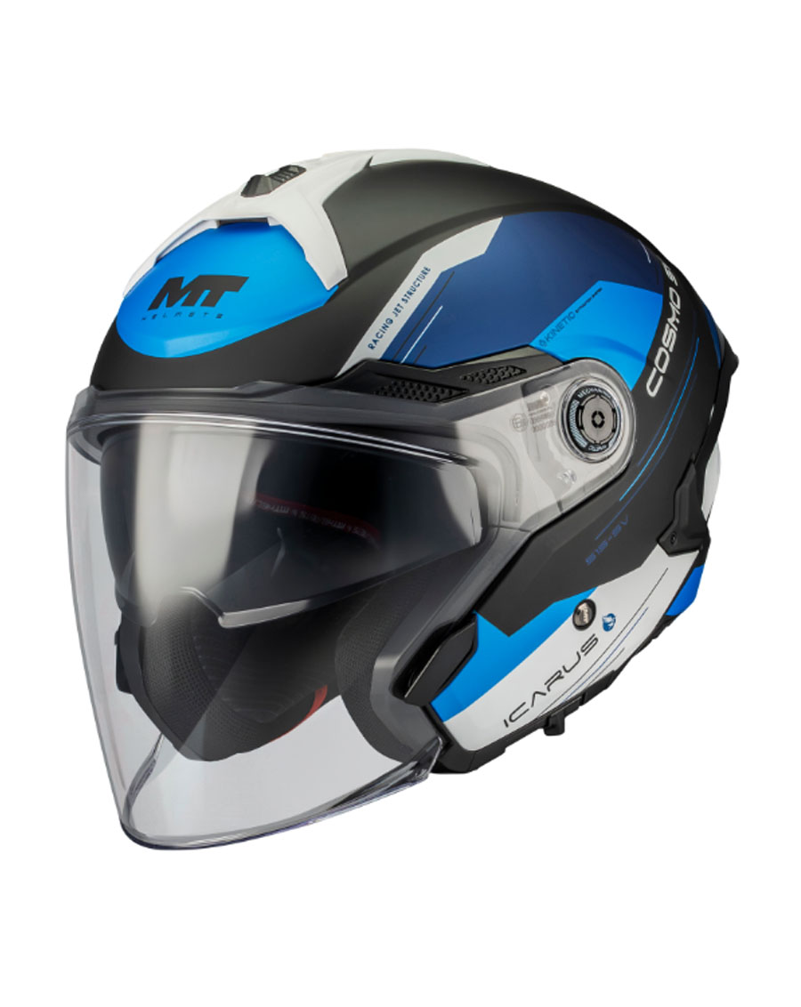 MT jet kaciga Cosmo Icarus B7 plava mat