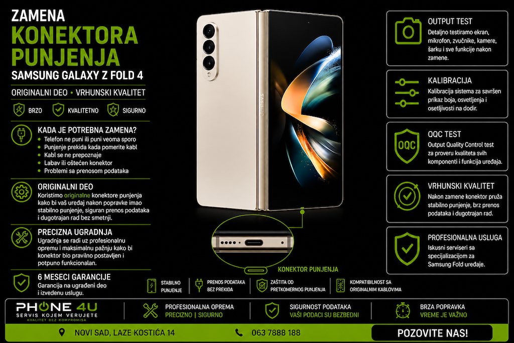 Zamena konektora punjenja Samsung Galaxy Z Fold 4 | Phone4U