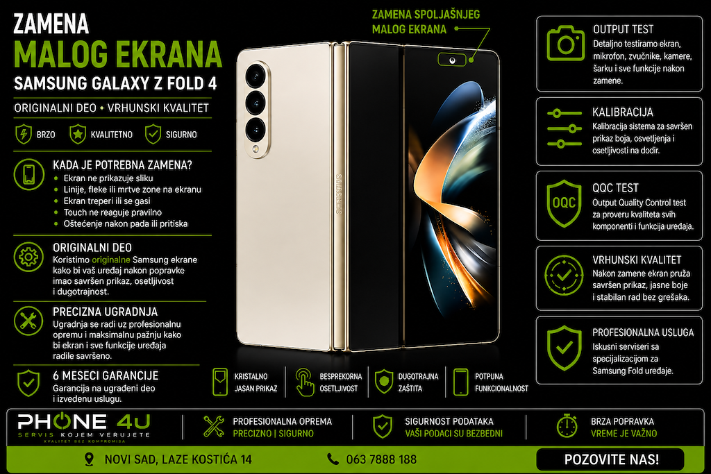 Zamena spoljašnjeg ekrana Samsung Galaxy Z Fold 4 | Phone4U