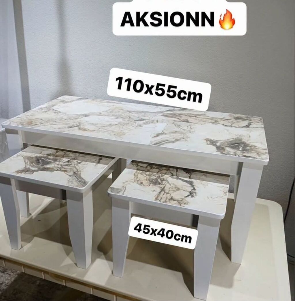 Set stočića sa mermernim dezenom Uplata pa slanje - Pravougaoni klub
