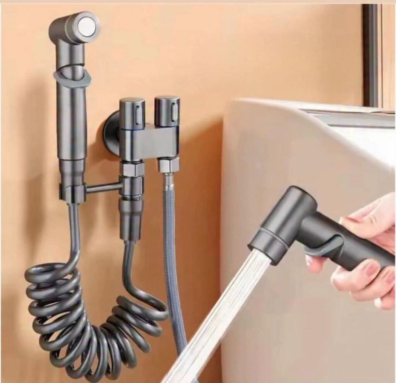 Ručni bide/tuš sprej za WC sa zidnim nosačem - Set sadrži: ručni