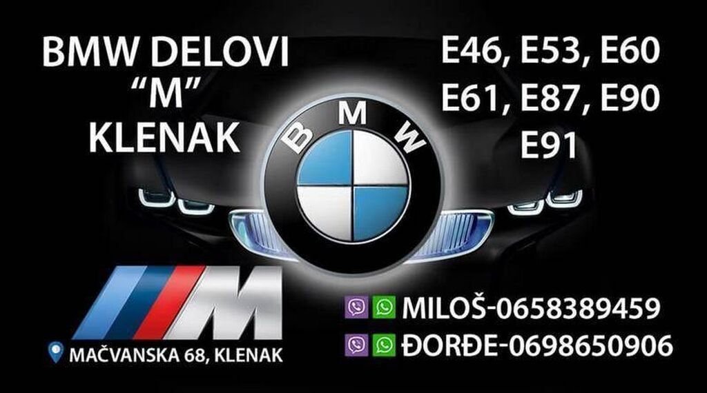 DELOVI ZA BMW SERIJA 3, SERIJA 1, SERIJA 5 OD 1998. DO 2017. GOD. |