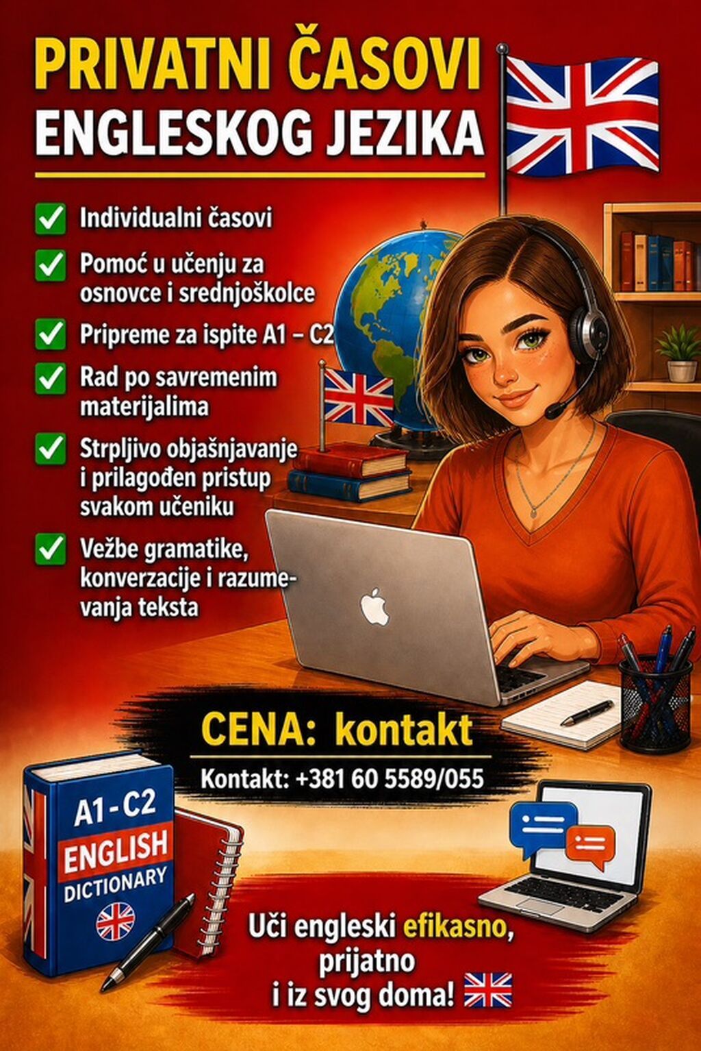 Privatni časovi engleskog jezika – online učenje iz udobnosti vašeg