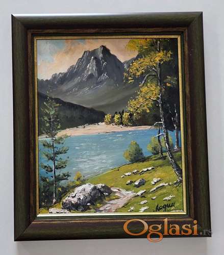 Ulje na lesonitu - Planinski mir