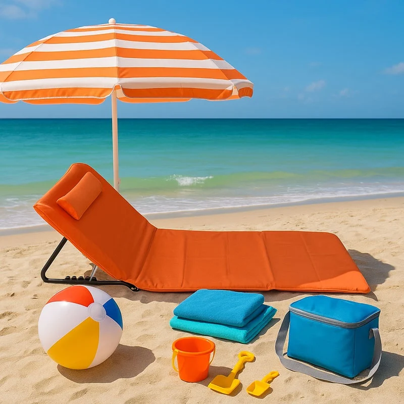 Ležaljka sklopiva za plažu 140x39cm Bež LP-722000B