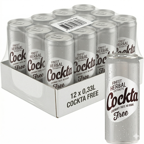 Cockta free 0,33 limenka, 12 kom XXL