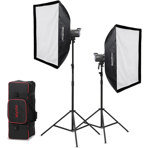 Godox Litemons LA150Bi Bi-Color LED K2 2-Light Kit sa Stativima i Softboksevima