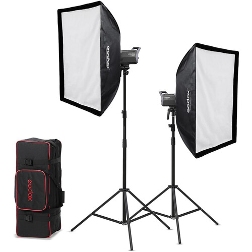 Godox Litemons LA200Bi Bi-Color LED K2 2-Light Kit sa Stativima i Softboksevima