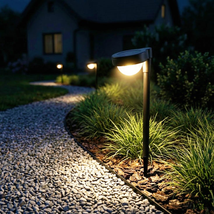 Solarna baštenska lampa 121x110x485 mm
