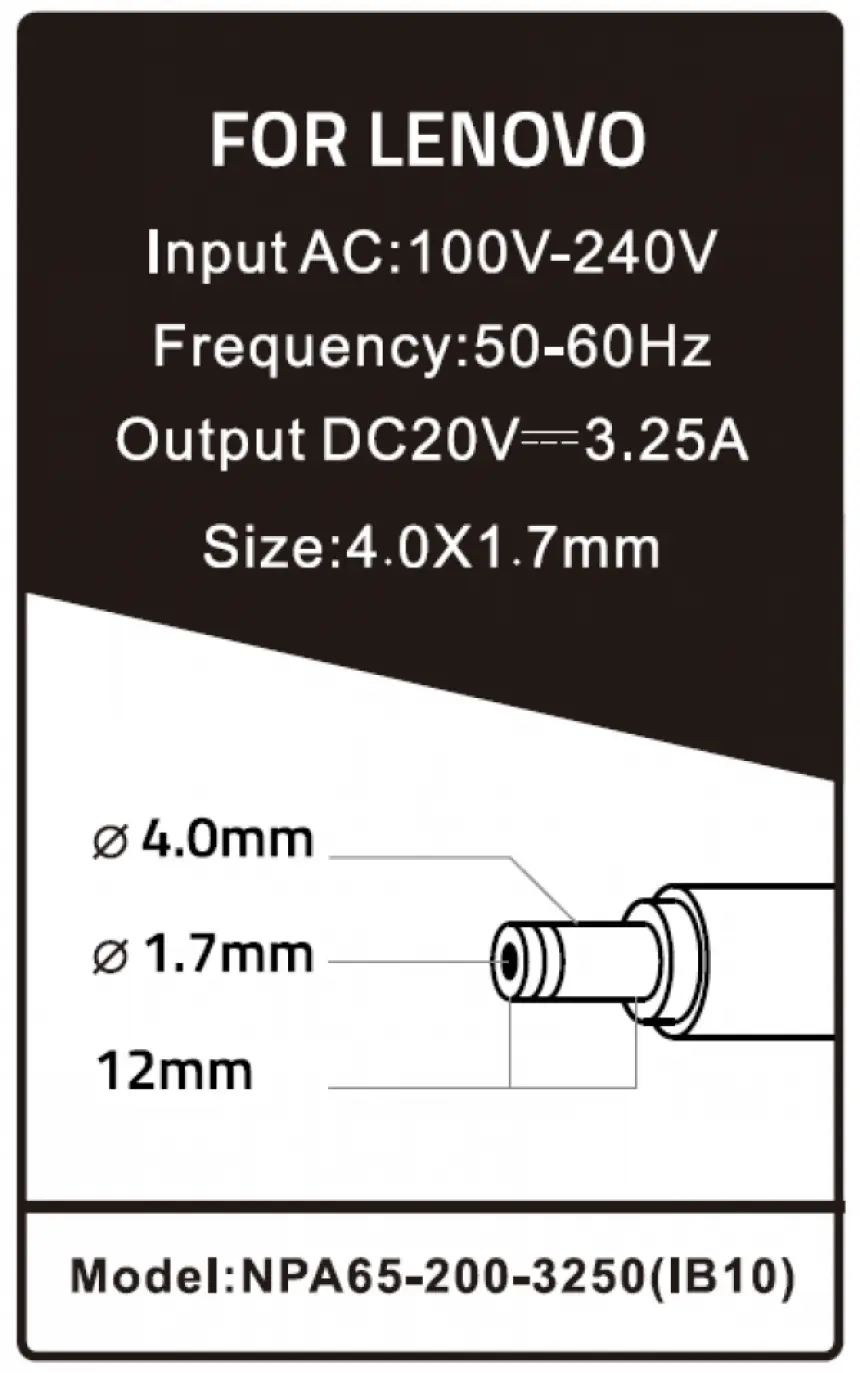 NPA65-200-3250 (IB10) ** Gembird punjac za laptop 65W-20V-3.25A, 4.0x1.7mm Yellow (680 Alt=IB09)