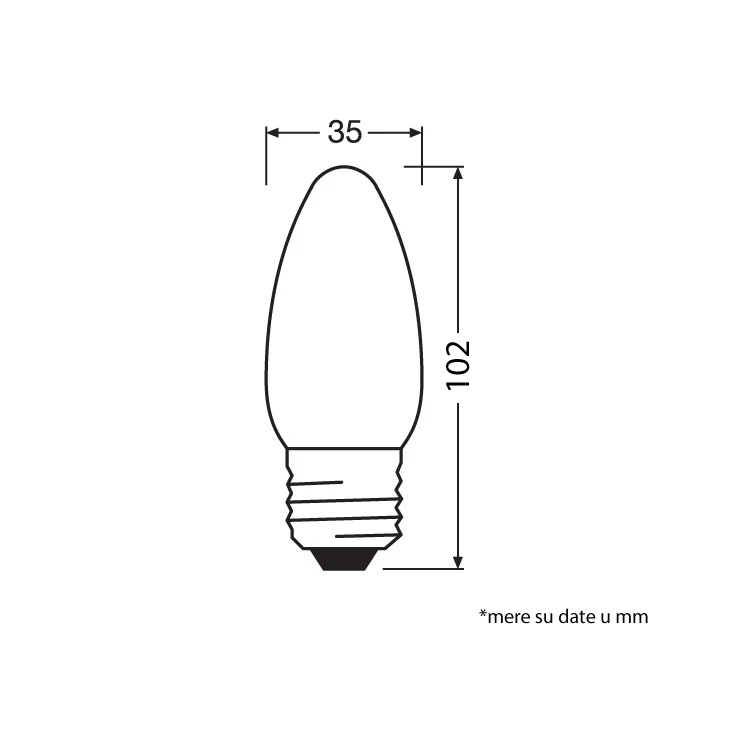 LED sijalica B75 3000K 7W E27 OSRAM