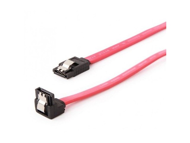 CC-SATAM-DATA90 Gembird Metal clips, Serial ATA data kabl flat 0,5m 90 degree bent connector