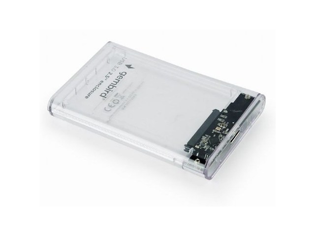 EE2-U3S9-6 Gembird USB 3.0 Externo kuciste za 2.5 SATA hard diskove 9,5mm transparentni + futrola