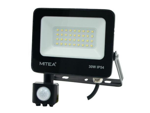 M490030-RLS-C6 6500K SMD ECO LED reflektor sa senzorom 30W CRNI IP54 Mitea Lighting