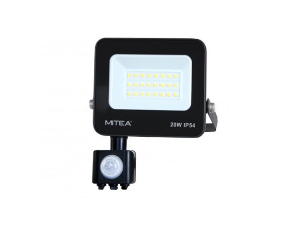 M490020-RLS-C6 6500K SMD ECO LED reflektor sa senzorom 20W CRNI IP54 Mitea Lighting