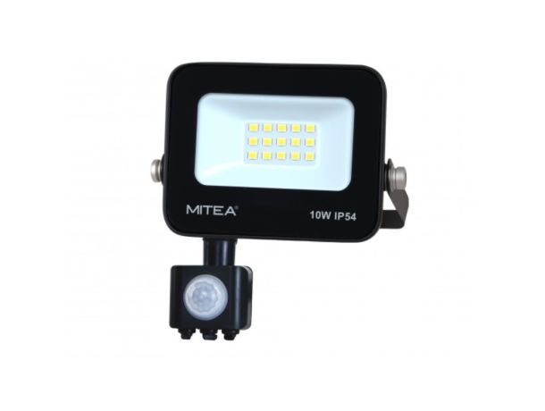 M490010-RLS-C6 6500K SMD ECO LED reflektor sa senzorom 10W CRNI IP54 Mitea Lighting