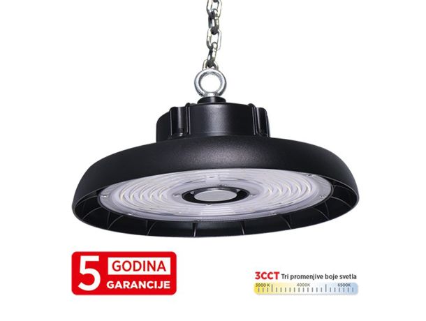 M460150-C5 150W CCT LED UFO svetiljka 3000~6500K IP65 CRNA 5Y Mitea Lighting
