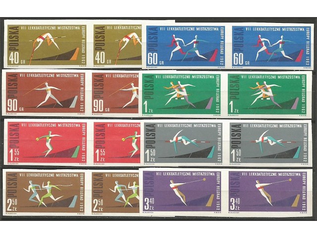 Poljska,EP u atletici u Beogradu 1962.,nezupčana,čisto