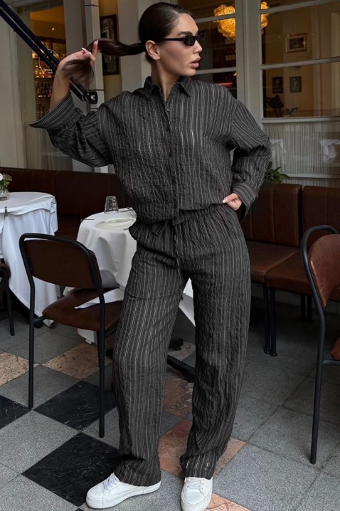 ženski komplet košulja i široke prugaste pantalone VIRENA