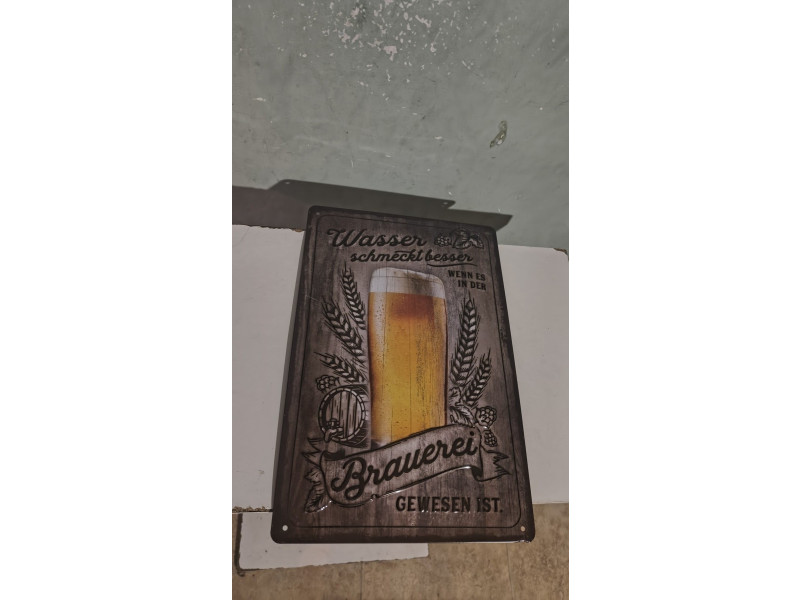 BRAUEREI METALNA RELJEFNA TABLA ODLIČNA