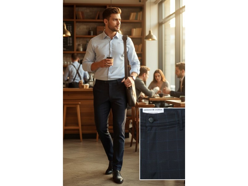 Shaping New Tomorrow pantalone slim karirane W34 L34
