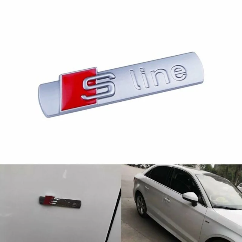 3D Natpis S Line sivi – metalni – 08623