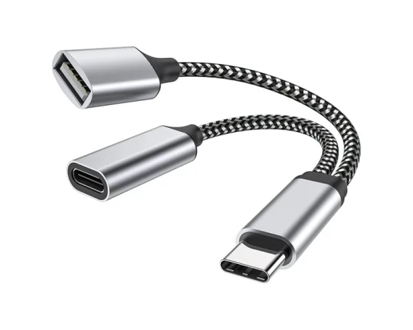 Adapter Tip C (M) na Tip C (F)+USB 3.0 crni