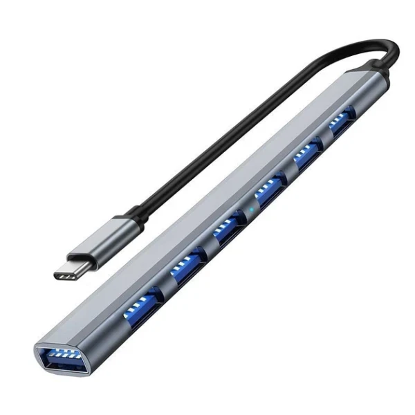USB HUB tip1 na 5xHUB 3.0+3xTip C+sdmictro sd+audio metal
